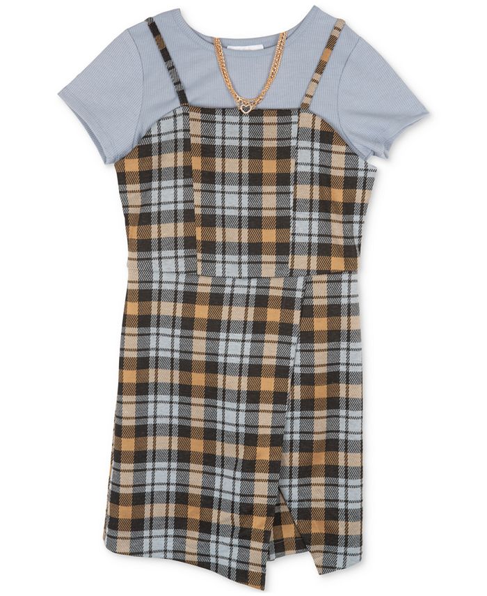 Rare Editions Big Girls Plaid Dress and Top, 2 Piece Set - Macy's