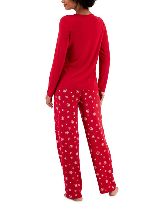 Charter Club Women's Long Sleeve Soft Knit Packaged Pajama Set, Created ...