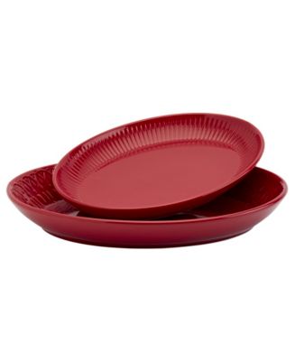 Dolly Parton Set of 2 Red Oval Platters - Macy's