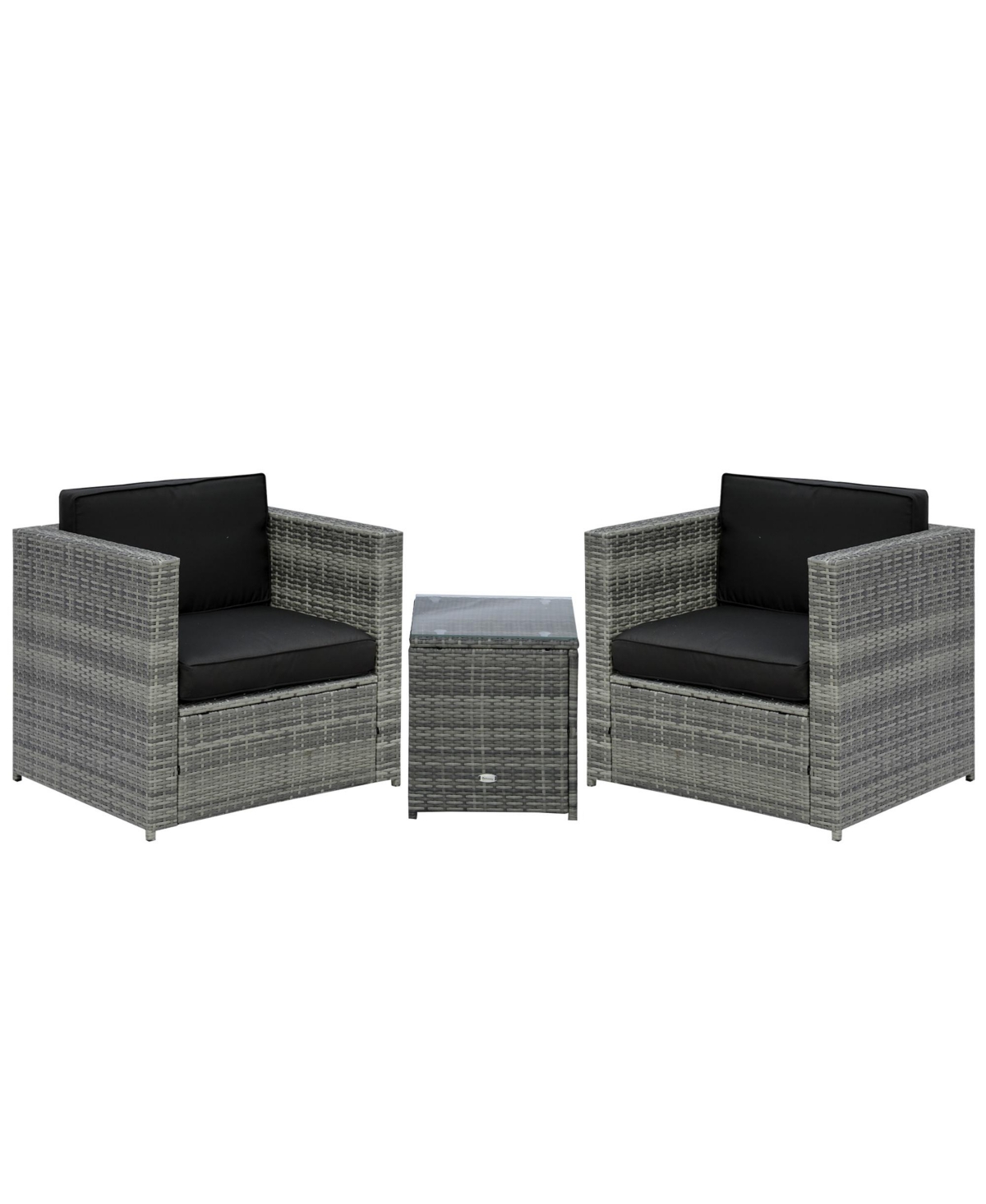 Click here for Outsunny Wicker Bistro Patio Set  2 Porch Chairs &... prices