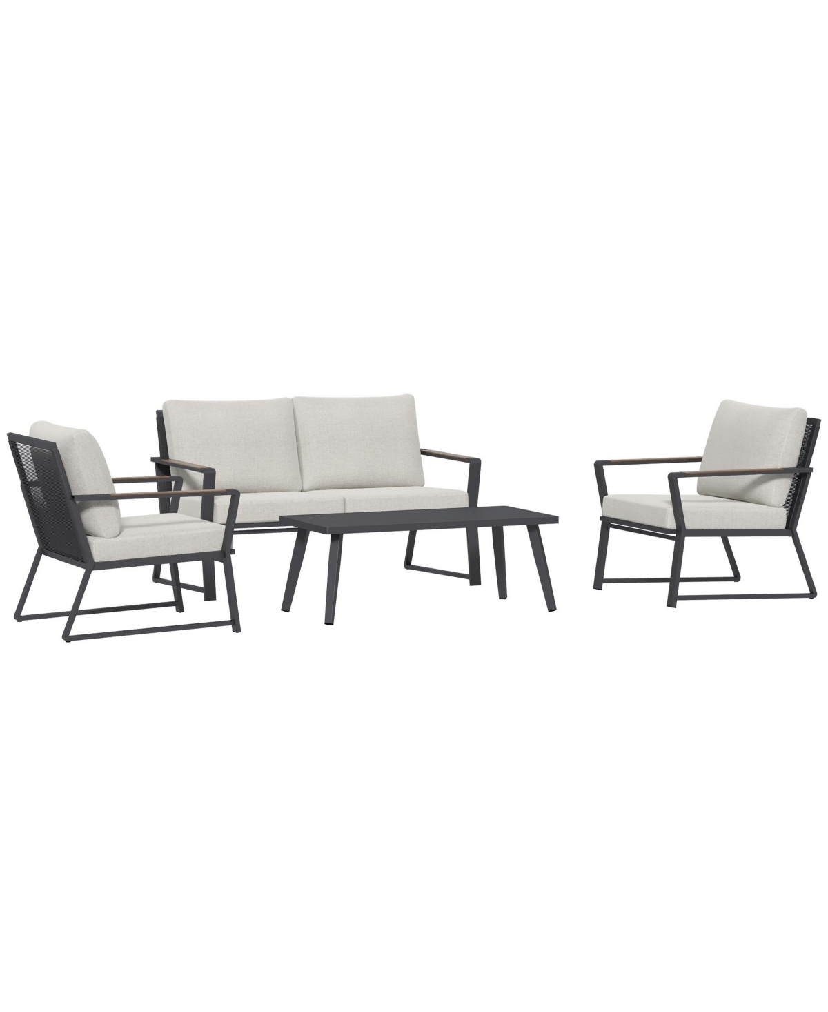 Click here for Outsunny 4 Pc Patio Furniture Set w/ Table & Cushi... prices