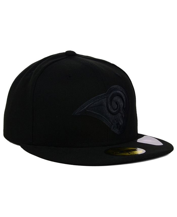 New Era Los Angeles Rams Black on Black 59FIFTY Fitted Cap - Macy's
