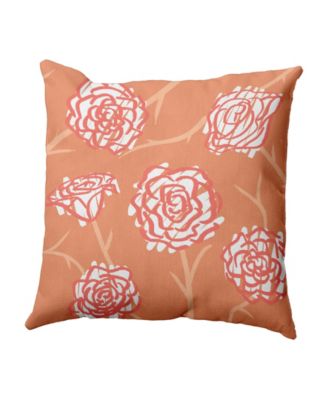 Spring Floral 2 16 Inch Orange Decorative Floral Throw Pillow - Macy's