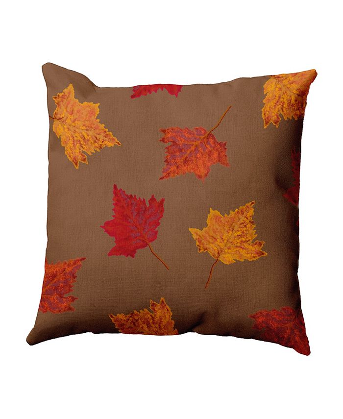 E by Design 16 Inch Brown Decorative Floral Throw Pillow - Macy's