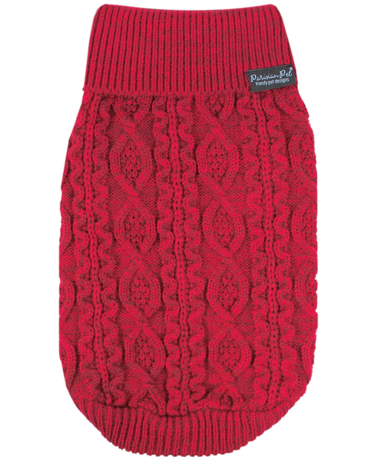 Click here for Parisian Pet Cable Knit Red Sweater - Red prices