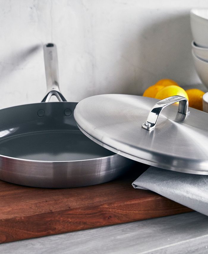 GreenPan GP5 Stainless Steel Healthy Ceramic Nonstick Covered 12" Fry ...