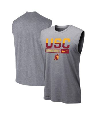 Men's Nike Heathered Gray USC Trojans Wordmark Drop Legend Performance ...