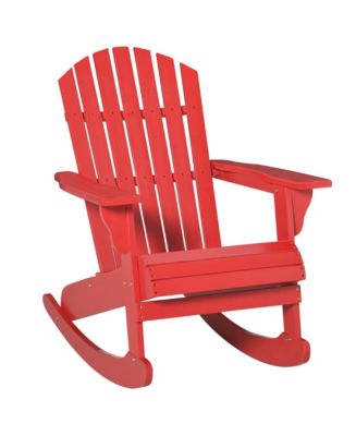 Outsunny Wooden Adirondack Rocking Chair Outdoor Lounge Chair Fire Pit ...