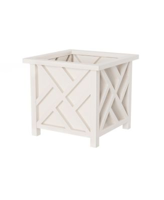 Lattice Design Planter Box â€“ 14.75-Inch-Square Decorative Outdoor ...