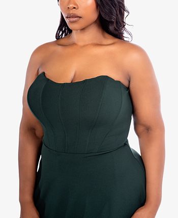 B Darlin Trendy Plus Size Strapless Bustier Dress - Macy's