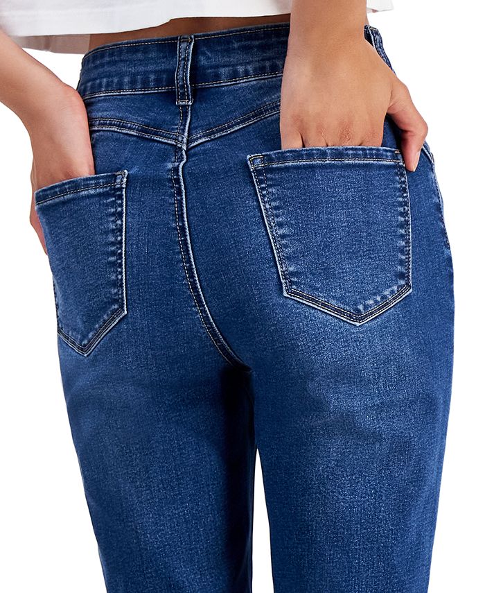 Gogo Jeans Juniors' Exposed Button-Fly Cuffed Skinny Jeans - Macy's