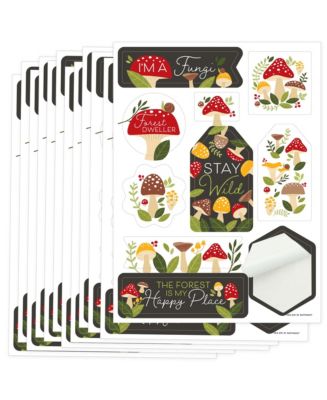 Big Dot of Happiness Wild Mushrooms Red Toadstool Party Favor Sticker ...
