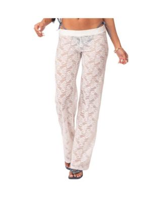 Women's Libra Low Rise Sheer Lace Pants - Macy's