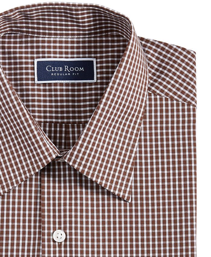 Club Room Men's Regular Fit Check Dress Shirt, Created for Macy's - Macy's