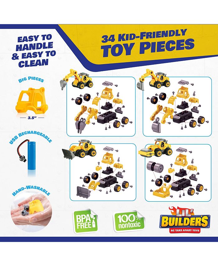 USA Toyz Lil Builders RC Truck Building Toys for Kids - 4 in 1 - Macy's