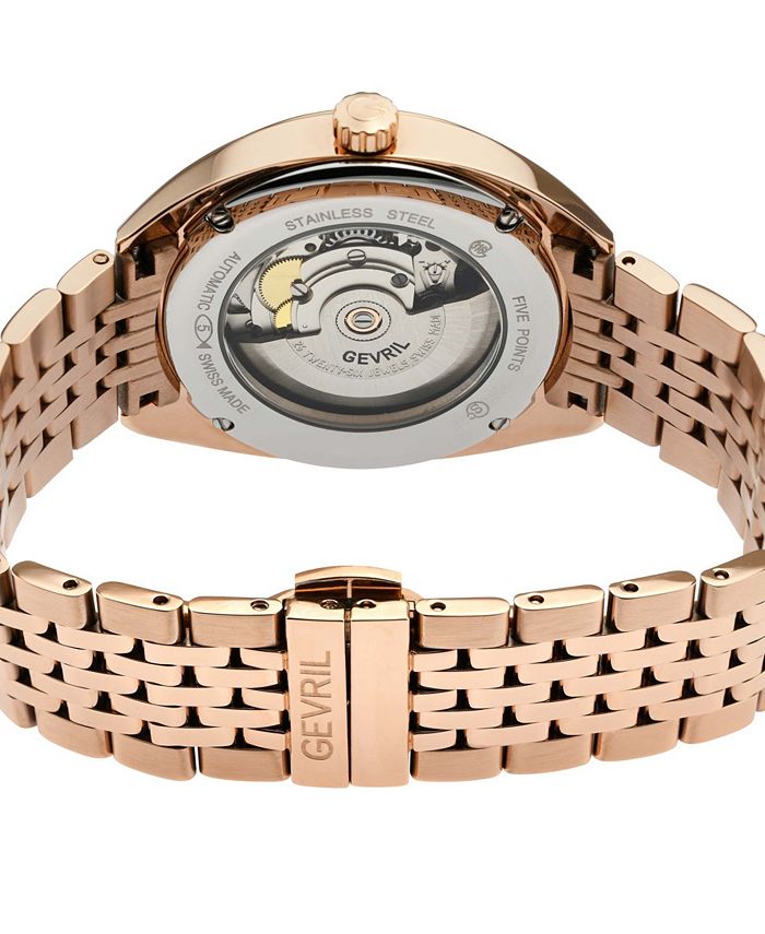 Gevril Men's Five Points Swiss Automatic Rose Gold-Tone Stainless Steel ...