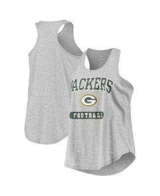 Women's Green Bay Packers Heathered Gray Plus Size Team Racerback Tank ...