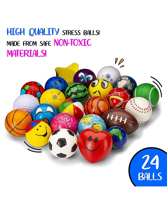 Amazaque 24 Stress Balls - Bulk Pack of 2.5" Stress Balls - Treasure ...