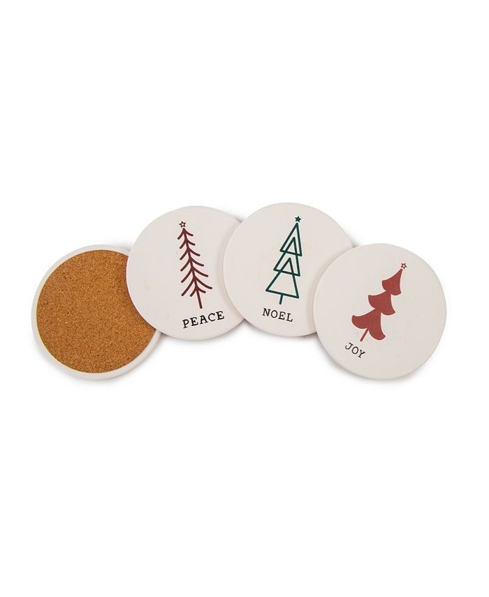 Thirstystone Christmas Tree Stone Coasters, Set of 4 - Macy's