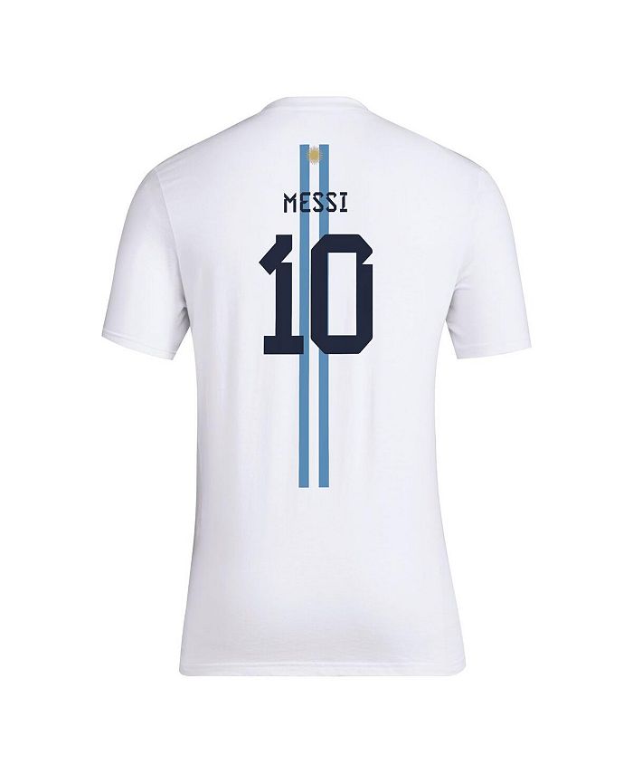 adidas Men's Lionel Messi White Argentina National Team Name and Number ...