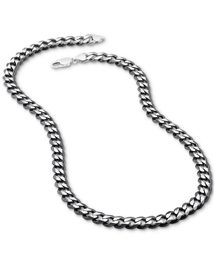 Italian Silver Men's Curb Link 22" Chain Necklace (8mm) in Sterling ...