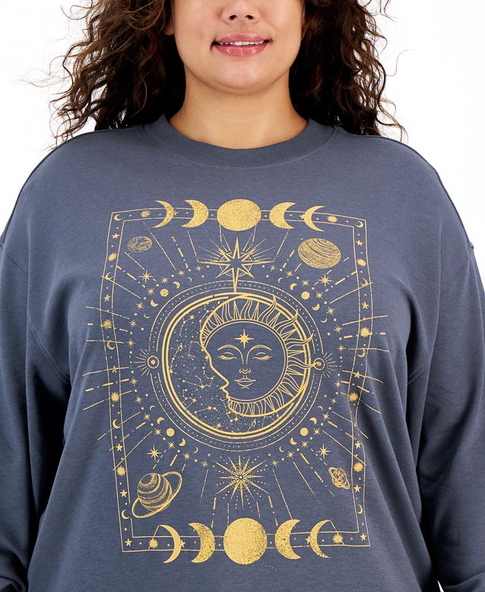 Rebellious One Trendy Plus Size Celestial Moon Sweatshirt - Macy's