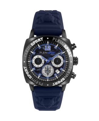 Plein Sport Men's Wildcat Blue Silicone Strap Watch 40mm - Macy's