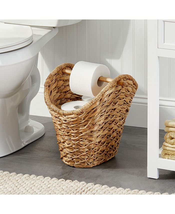 mDesign Water Hyacinth Toilet Paper Dispenser Basket for Bathroom - Macy's