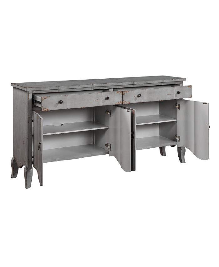 Coast to Coast Heidi Rustic Farmhouse 4 Door 2 Drawer Storage Credenza ...