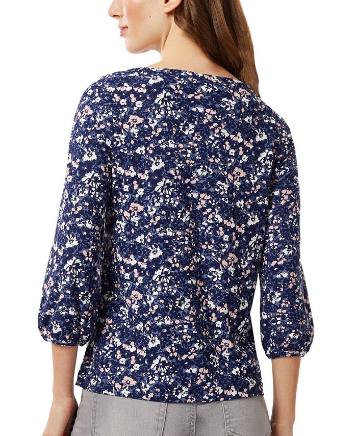 Jones New York Women's 3/4 Sleeve Boatneck Knit Top - Macy's