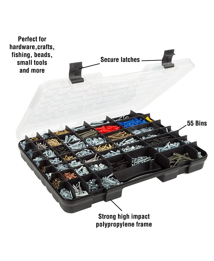 Stalwart 55-Compartment Tool Box - Organizer for Office Supplies ...
