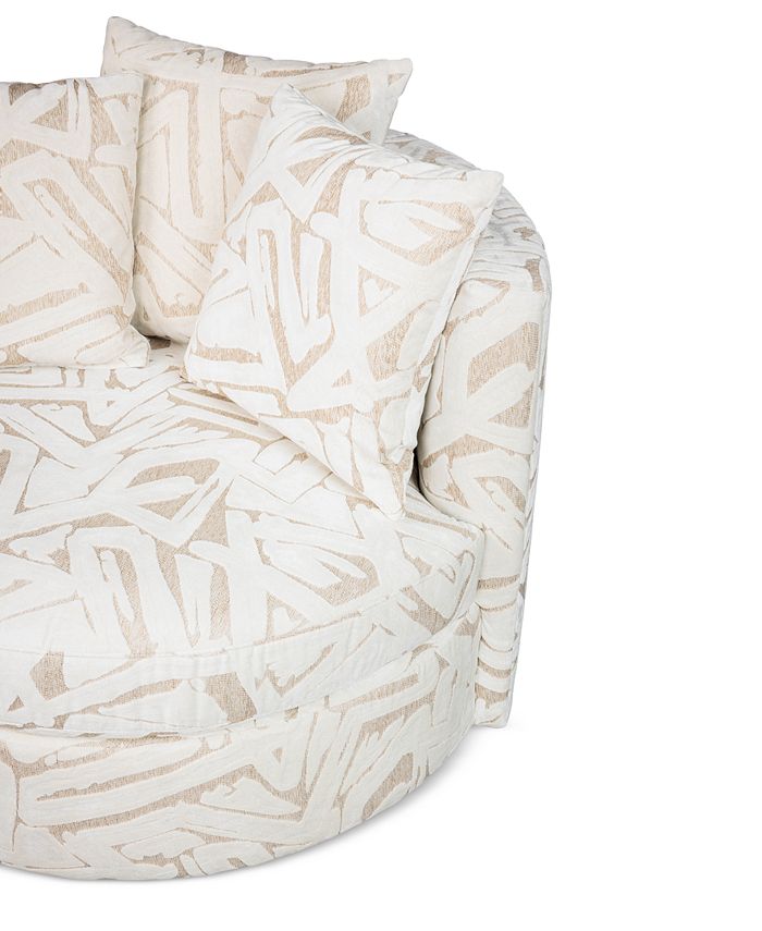 Furniture Korren Fabric Round Swivel Chair, Created for Macy's - Macy's