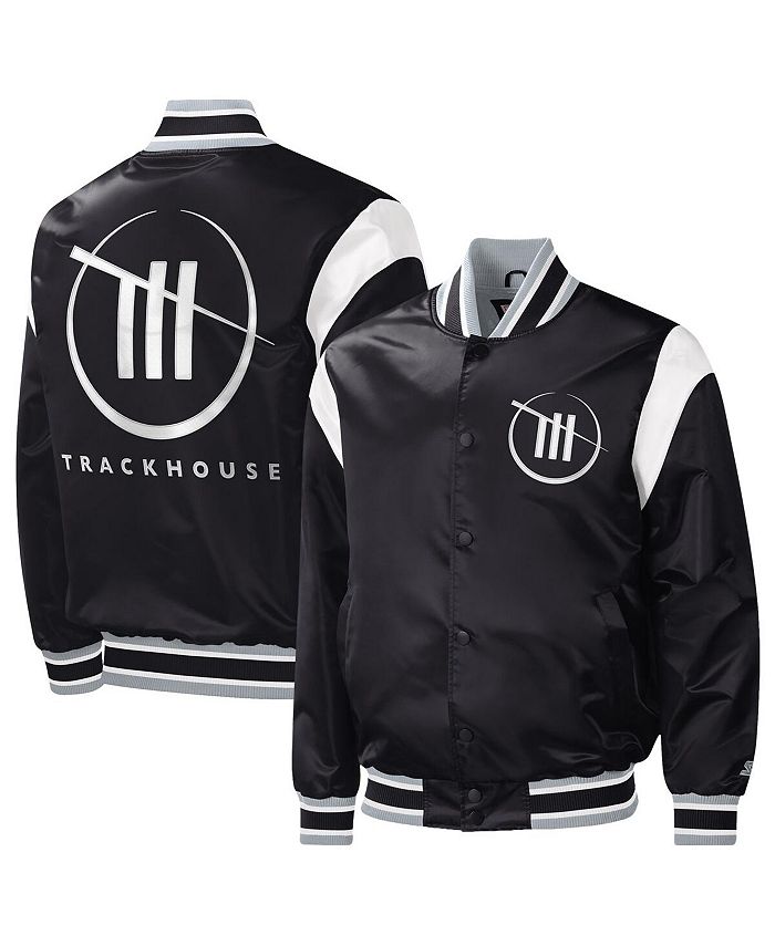Starter Men's Black TRACKHOUSE RACING Force Play Full-Snap Varsity ...