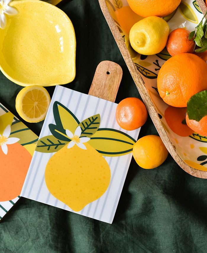 Coton Colors Lemon Wood Small Rectangle Board 10'' - Macy's