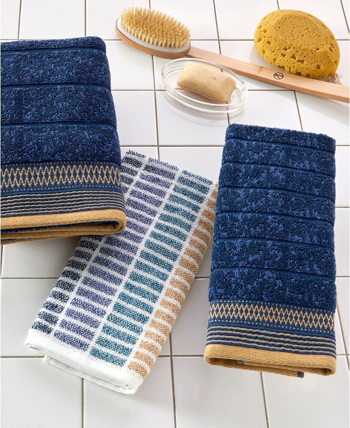 SKL Home Juxtapose Stripe Cotton 2 Piece Hand Towel Set, 26" x 16" - Macy's