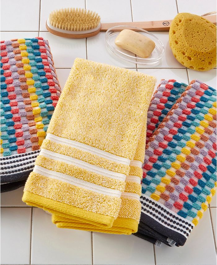 SKL Home Mid Century Solid Cotton 2 Piece Hand Towel Set, 26" x 16 ...
