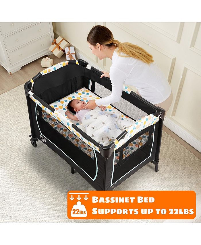 Costway 4-in-1 Convertible Portable Baby Playard Newborn Napper w ...