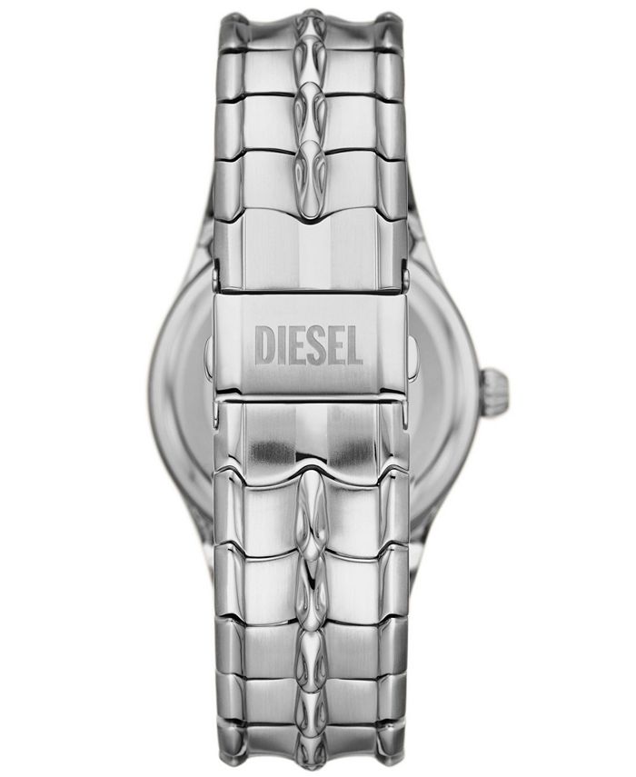 Diesel Men's Vert Quartz Three Hand Date Silver-Tone Stainless Steel ...