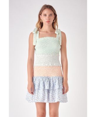 Free the Roses Women's Floral Embroidery Colorblock Mini Dress - Macy's