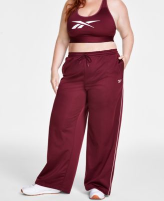 Reebok Plus Size Pull-On Drawstring-Waist Tricot Pants - Macy's