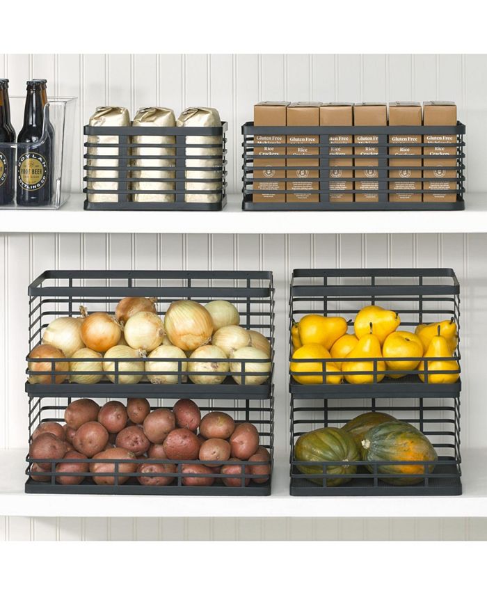 mDesign Small Metal Wire Organizer Basket for Kitchen, 3 Pack, Matte ...