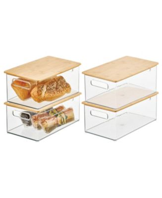 mDesign Plastic Kitchen Food Storage Bin with Lid, Large - 4 Pack - Macy's