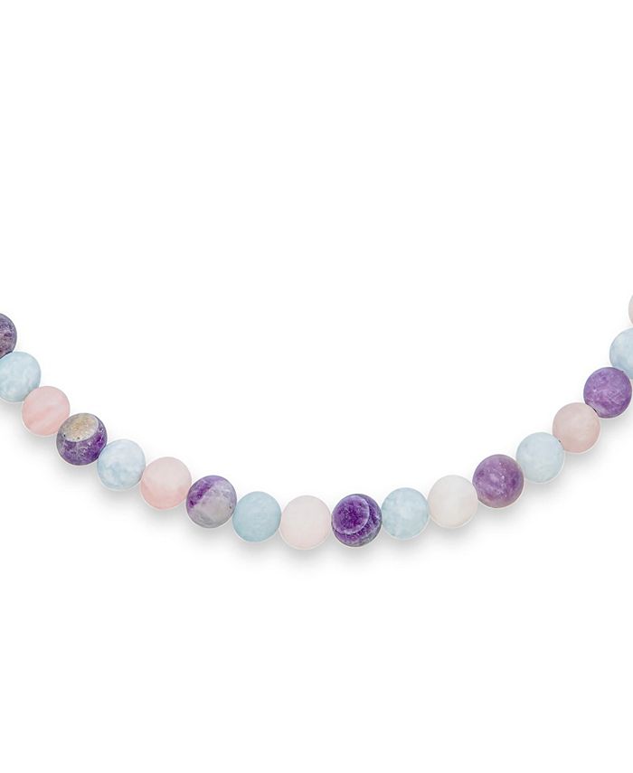 Bling Jewelry Plain Simple Mixed Amethyst Aquamarine and Natural Rose ...