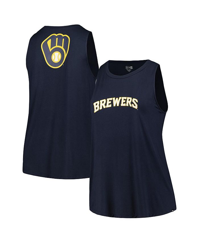 New Era Women's Navy Milwaukee Brewers Plus Size Tank Top - Macy's