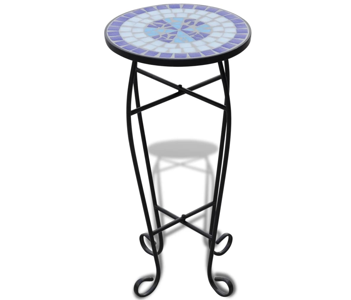 Click here for Mosaic Side Table Plant Table Blue White - Blue prices