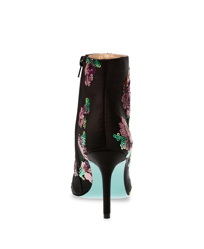 Betsey Johnson Women's Coper Sequin Floral Booties - Macy's
