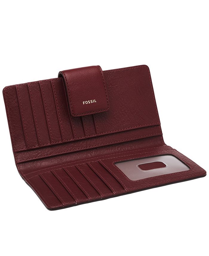 Fossil Radio Frequency Identification Logan Leather Tab Clutch Wallet ...