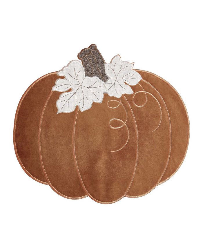 Elrene Pumpkin Patch Velvet Placemat - Macy's