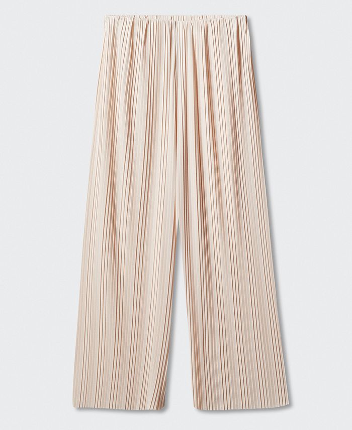 MANGO Women's Pleated Wide Leg Pants - Macy's