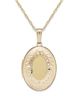 14k gold locket necklace oval store